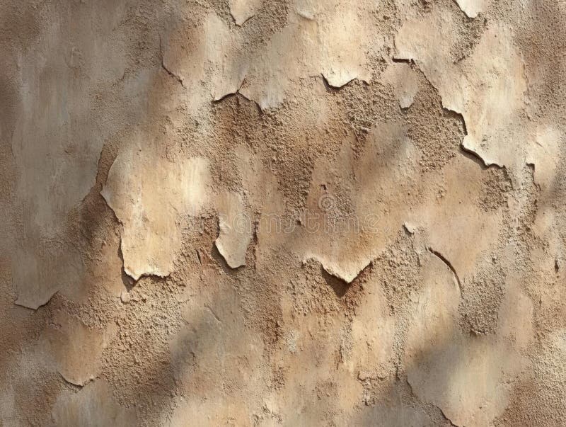 Cracked Wall Shows Time Passing and Decay with Sunlight Creates Shadow ...