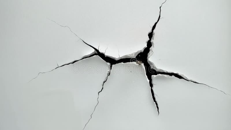 Realistic Crack Pattern on White Wall for Design Inspiration Stock ...