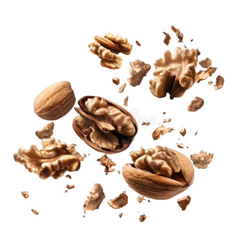 Cracked Walnuts in Motion with Flying Shell Fragments - AI Generated ...