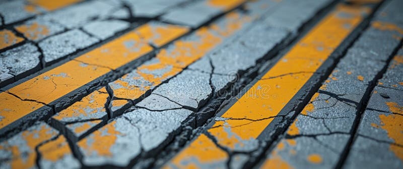 Cracked Warning Stripes Industrial Hazard Safety Construction Texture ...