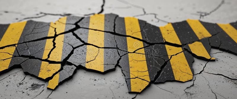 Cracked Warning Stripes Industrial Hazard Safety Construction Texture ...