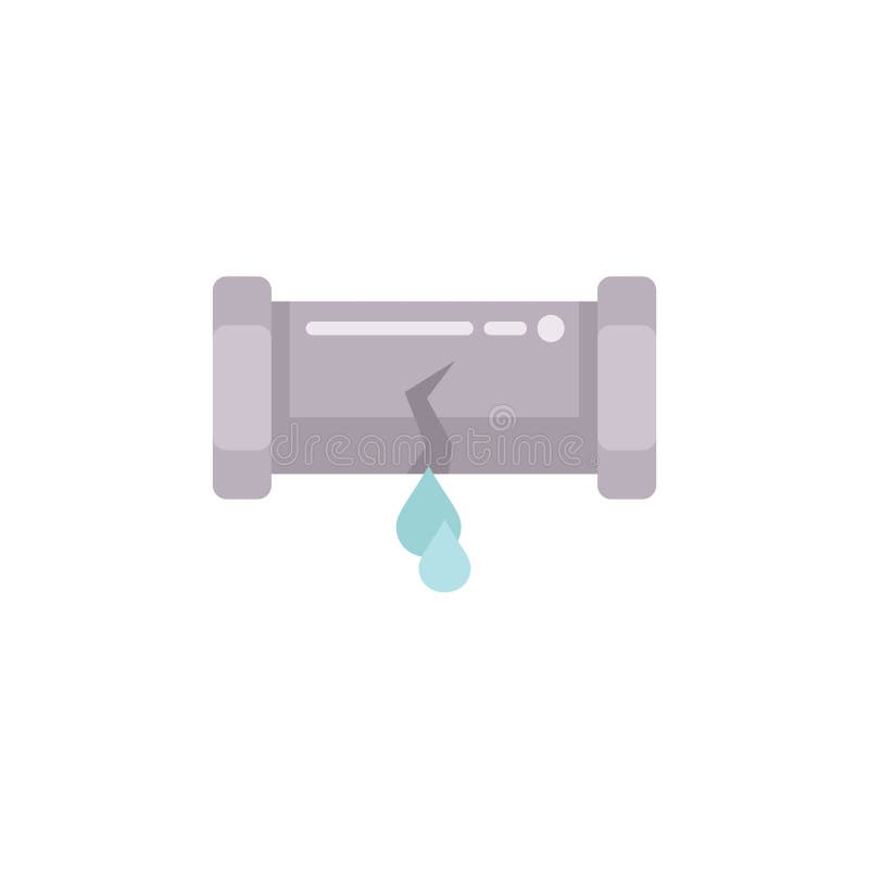 Broken Water Pipe Leaking Drops of Water Illustration Stock Vector ...