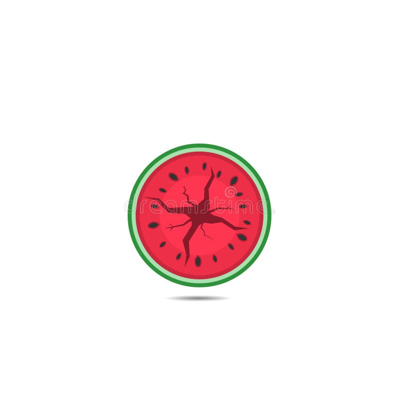 Cracked watermelon icon stock vector. Illustration of quarter - 198342048