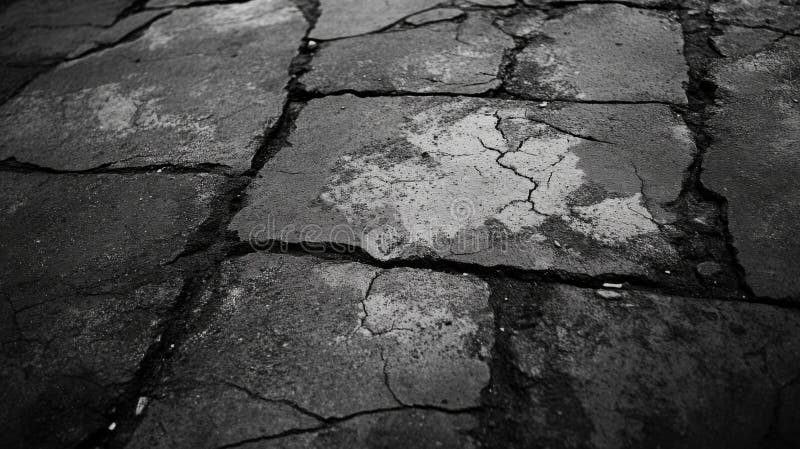 Cracked and Weathered Concrete Pavement Stock Illustration ...