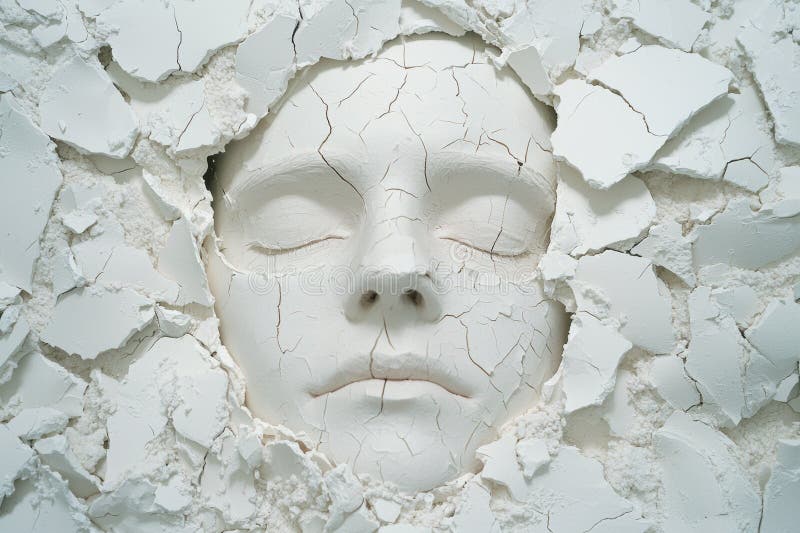 Cracked and Weathered Face Texture Stock Illustration - Illustration of ...