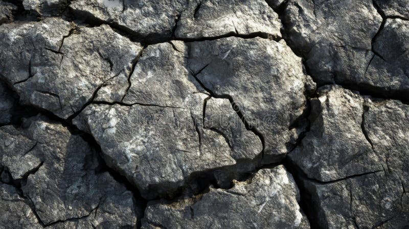 Cracked and Weathered Rock Surface Close-Up Stock Illustration ...