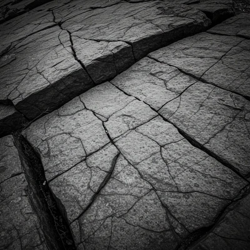 Cracked, Weathered Rock Surface with Deep Fissures and a Grid-like ...