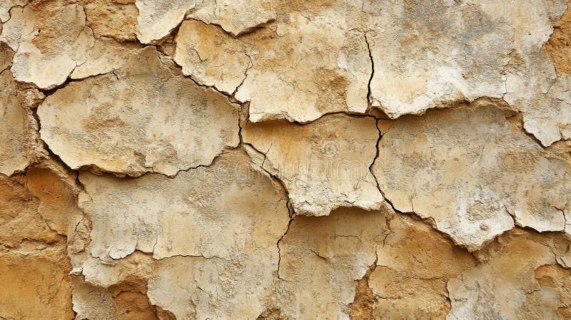 Cracked and Weathered Tan Stucco Wall Texture Stock Illustration ...
