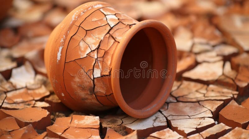 Cracked and Weathered Terracotta Ceramics Stock Illustration ...