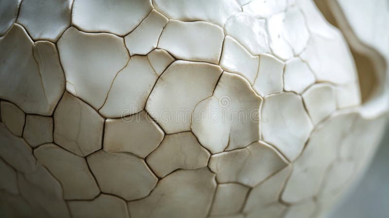 Cracked White Ceramic Sphere Close Up View Stock Illustration ...