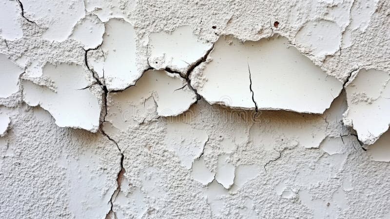 Cracked White Exterior Wall Surface Showing Deterioration Stock ...
