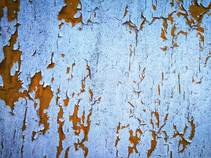 Cracked White Paint Peeling Off Revealing Layer of Yellow Paint ...