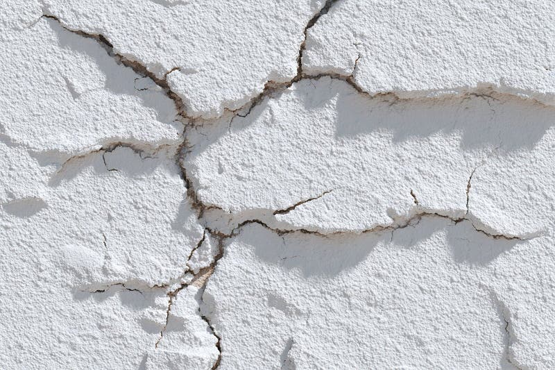 Cracked White Wall Showing Signs of Wear and Potential Structural ...