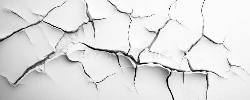 Cracked White Wall Texture Background, Abstract Fragile Surface Concept ...