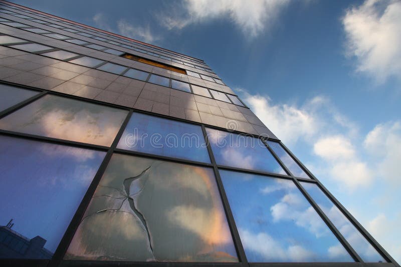 Cracked window stock image. Image of offices, angle, corporations ...