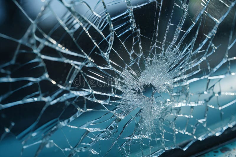 Cracked Windshield Car after Accident. Generate Ai Stock Illustration ...
