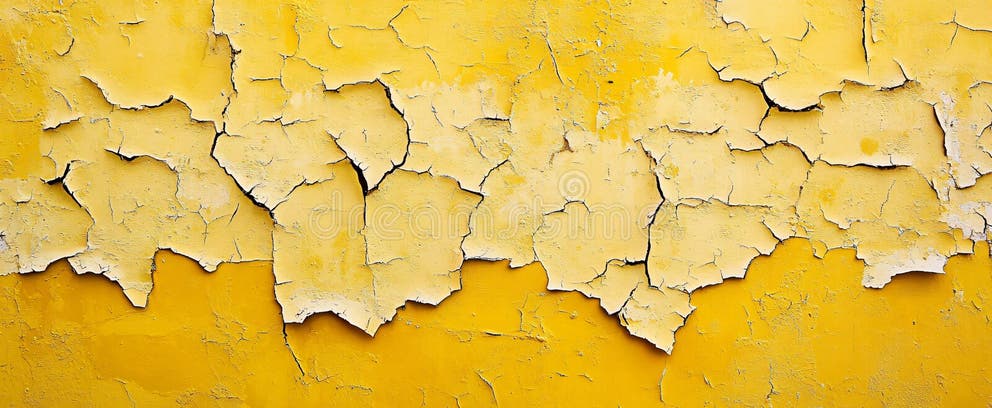 Cracked Yellow Paint Texture Wall Background High Quality Image Stock ...