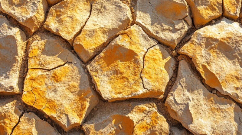 Cracked Yellow Rocks Desert Texture Background Stock Illustration ...