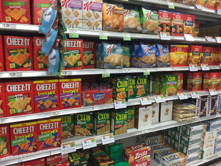 Cracker Aisle of a Grocery Store Editorial Stock Image - Image of store ...