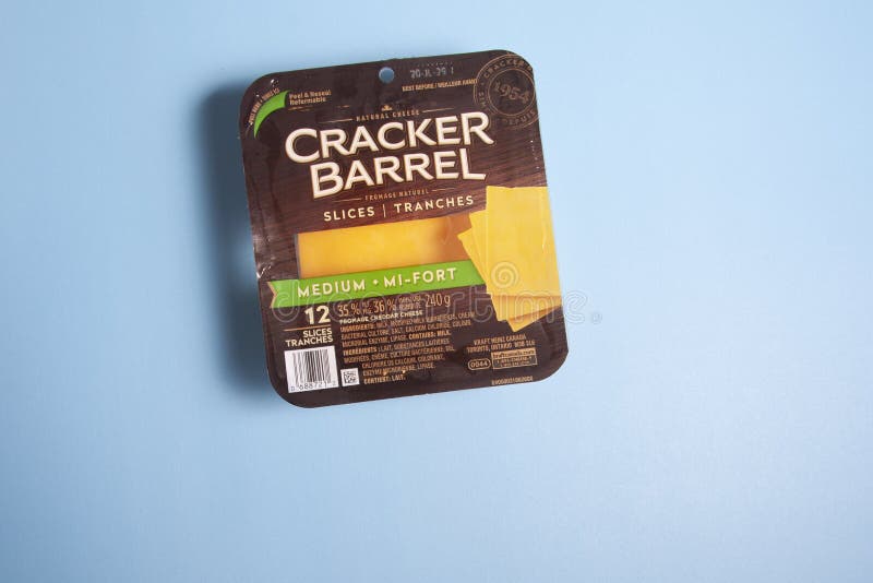 Cracker Barrel Cheddar Slices Editorial Image - Image of singles ...