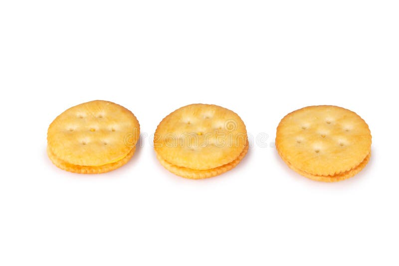 Cracker Cheese Isolated on White Background Stock Photo - Image of ...