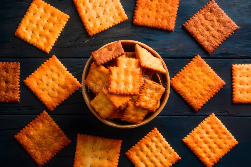 Cracker Collection, a Crispy Array for Snacking Satisfaction Stock ...