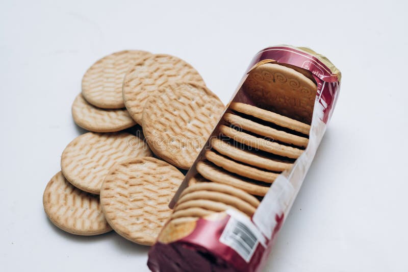 Cracker Cookies Lie on the Table in a Stack Stock Image - Image of meal ...