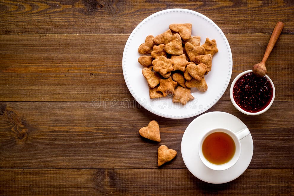 Cracker Food for Breakfast with Tea and Jam Stock Photo - Image of ...