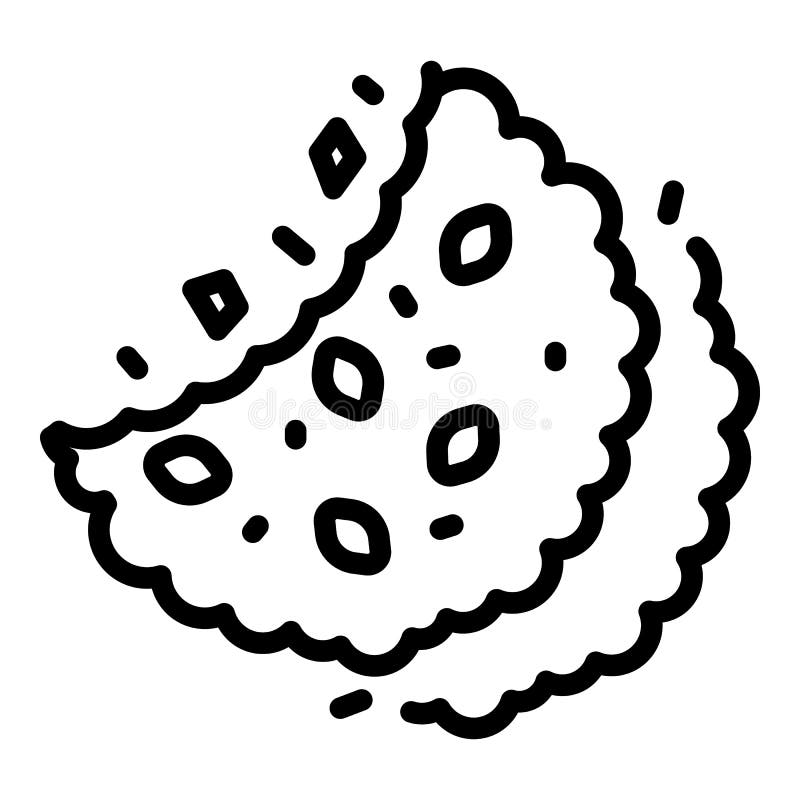 Round Cracker Icon, Outline Style Stock Vector - Illustration of ...