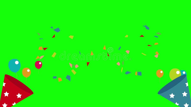 Cracker Party Popper Animation Movie. Green Background for Background ...