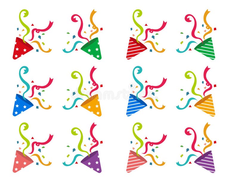 Cracker , Partypopper Vektor Illustrator Set Vektor Abbildung ...