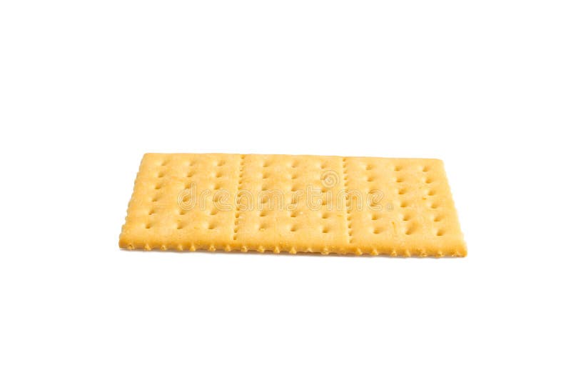 A Cracker is Sitting on a White Background Stock Image - Image of hole ...
