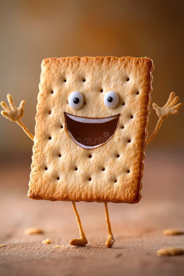Cracker with Smile and Raised Hands Stock Photo - Image of cheerfulness ...
