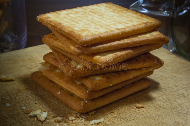 Cracker stock photo. Image of table, wood, wheat, golden - 79024140