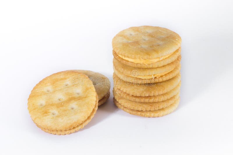 Cracker Stack Isolated Closeup Crackers Stock Photo - Image of cracker ...