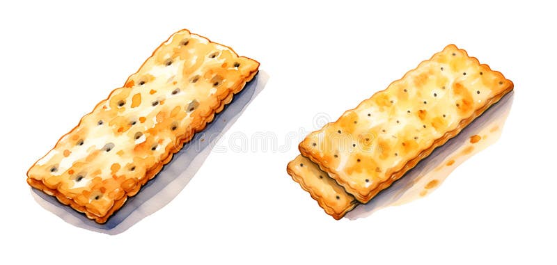 Cracker, Watercolor Clipart Illustration with Isolated Background Stock ...