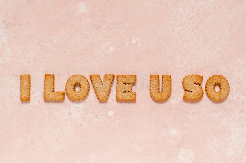 Crackers Arranged As a Phrase I Love You so Stock Image - Image of card ...
