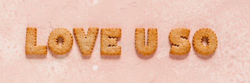 Crackers Arranged As a Phrase Love You so Stock Image - Image of card ...