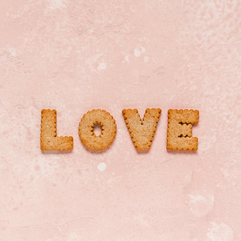 Crackers Arranged As a Word Love Stock Image - Image of english, card ...