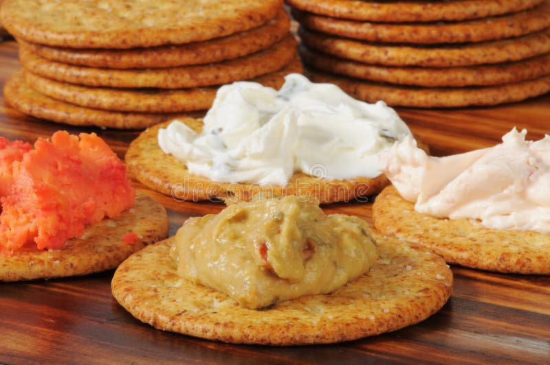 Crackers with Assorted Dips Stock Image - Image of cream, hummus: 31176385