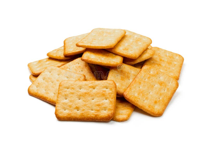 Crackers or Biscuits. Cookies Isolated Stock Photo - Image of crispy ...