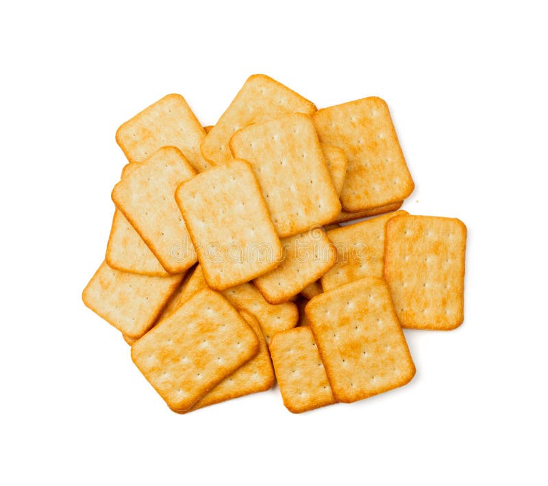Crackers or Biscuits. Cookies Isolated Stock Photo - Image of crispy ...