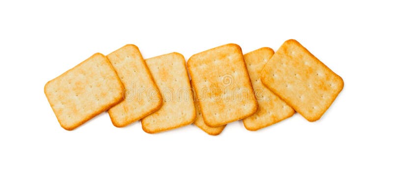 Crackers or Biscuits. Cookies Isolated Stock Image - Image of cake ...