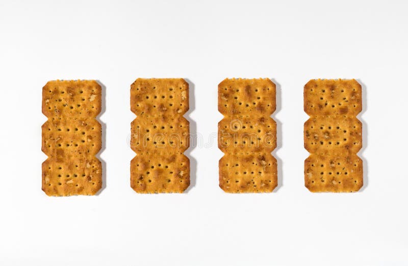Crackers Bread on White Background Stock Image - Image of horizontal ...