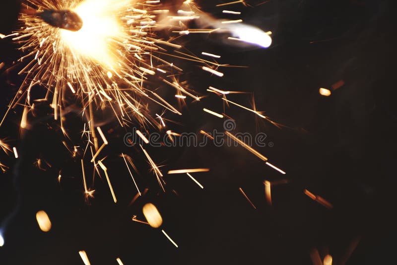 Crackers Burning at the Time New Year Stock Image - Image of lighting ...