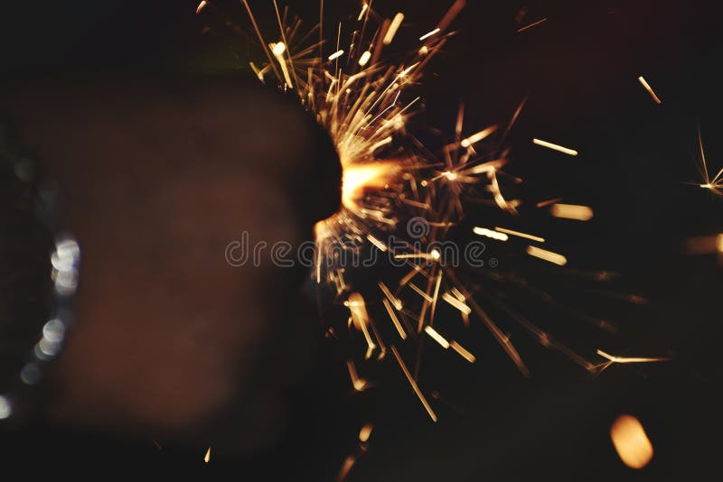 Crackers Burning at the Time New Year Stock Image - Image of lighting ...