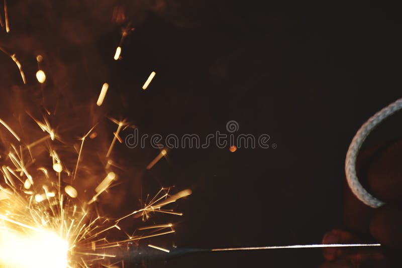 Crackers Burning at the Time New Year Stock Image - Image of light ...