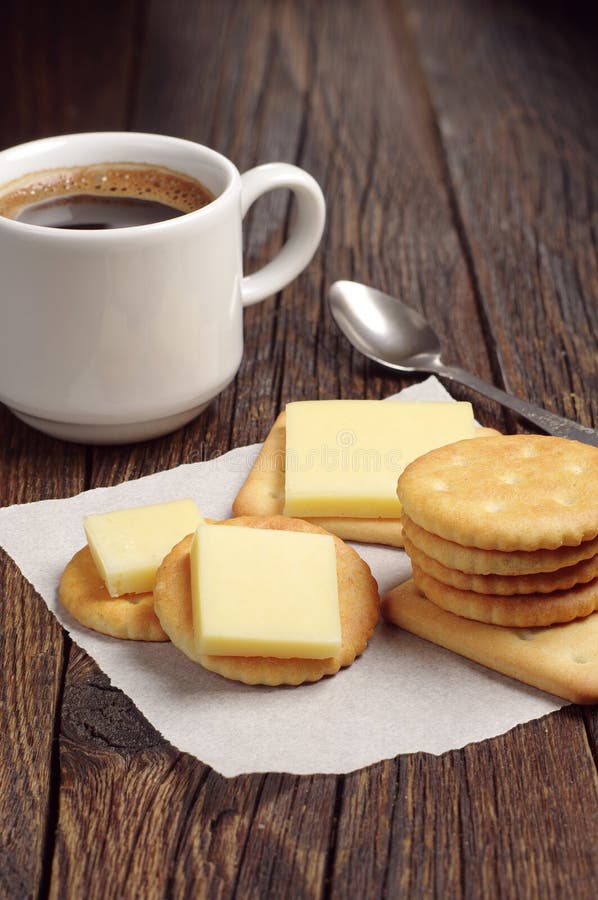 Crackers with cheese stock photo. Image of homemade, meal - 33200482