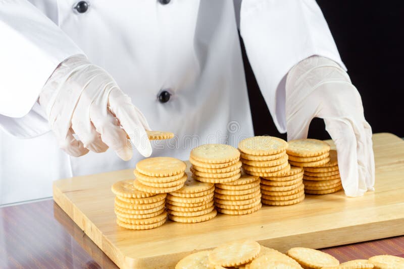 Crackers stock image. Image of pile, chef, baked, hole - 60612703