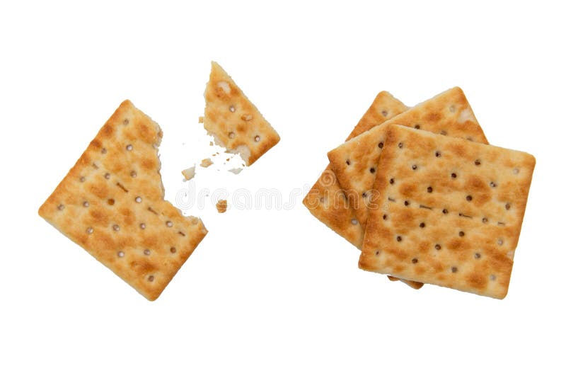 Crackers on a White Background. Stock Image - Image of dish, food ...